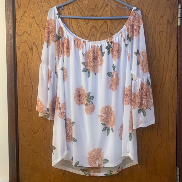 Ashley Blue | Tops | Ashley Blue Floral Print Off The Shoulder Bardot ...